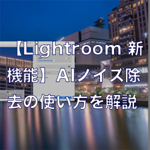 【Lightroom 新機能】AI ノイズ除去の使い方を解説【Lightroom Classic】 - E-M-Wonderful